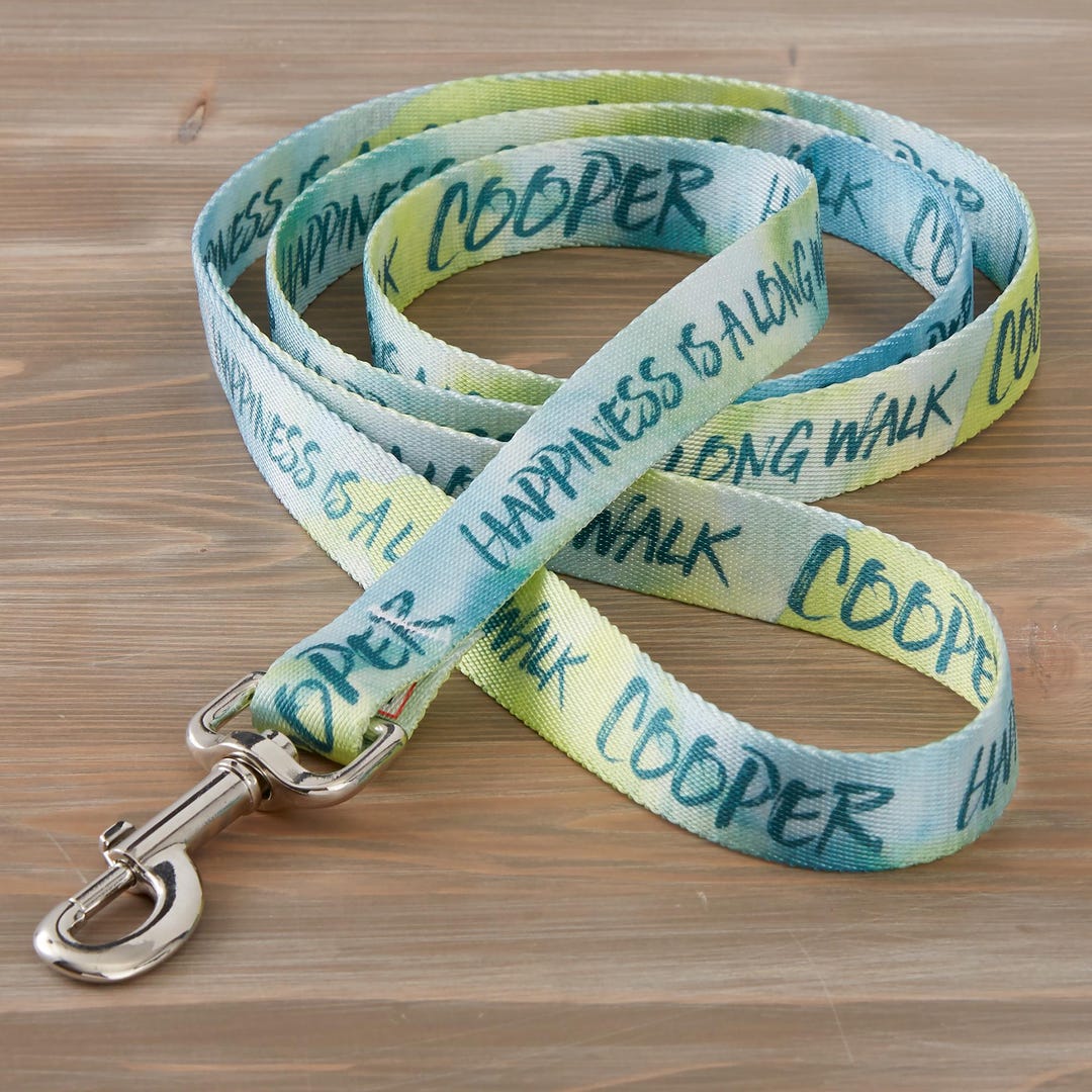 Watercolor Personalized Dog Leash – Custom Dog Collar Accessory ...