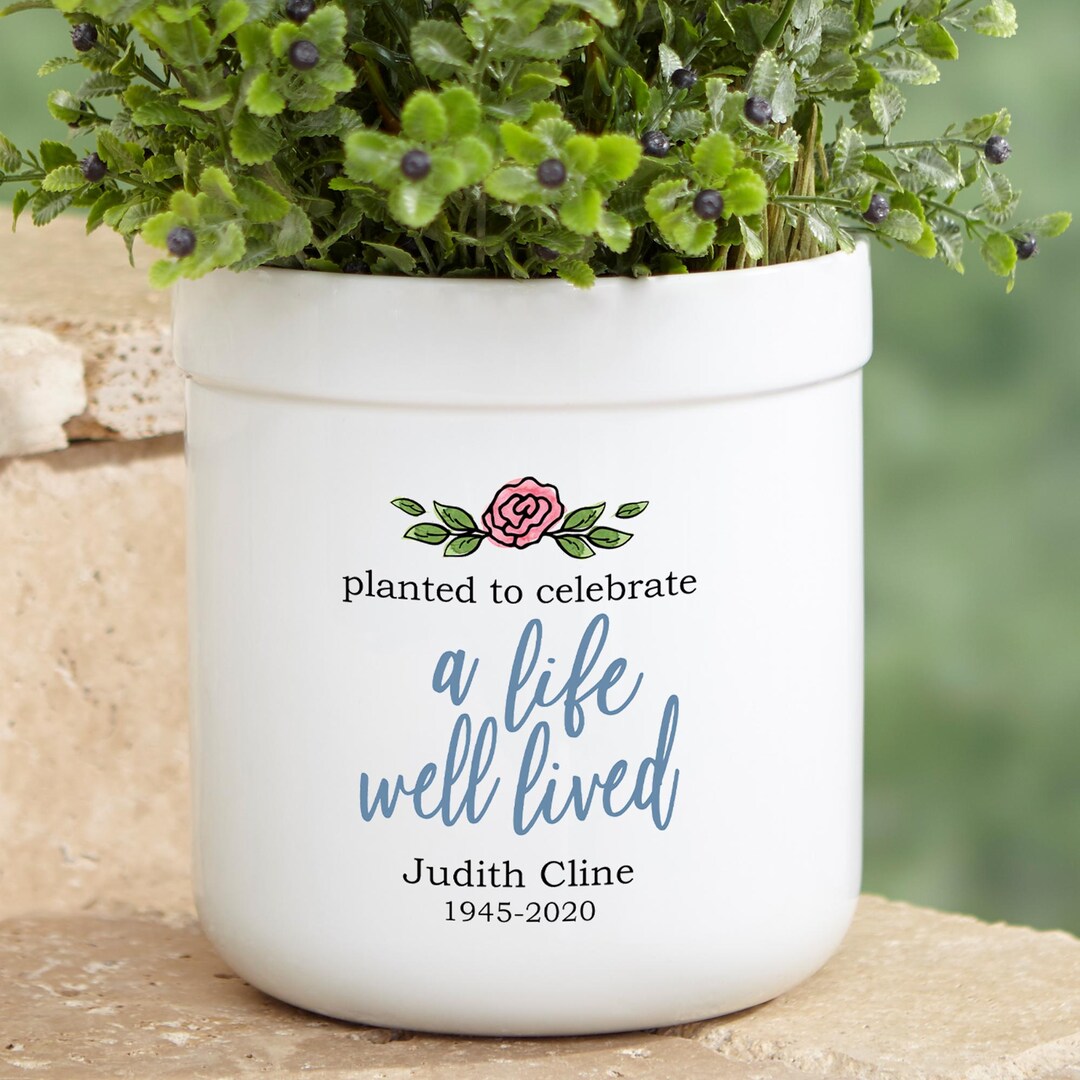 Planted to Celebrate a Life Personalized Memorial Outdoor Flower Pot ...