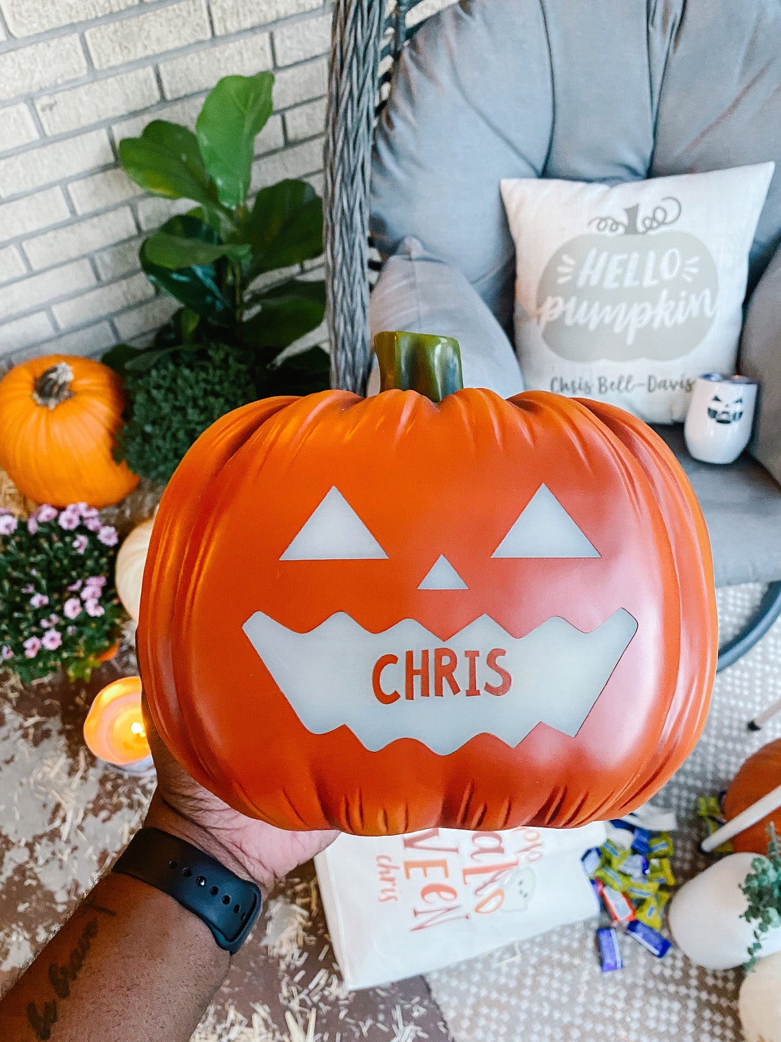 Jack-o-lantern Personalized Light up Resin Pumpkin Pumpkin - Etsy