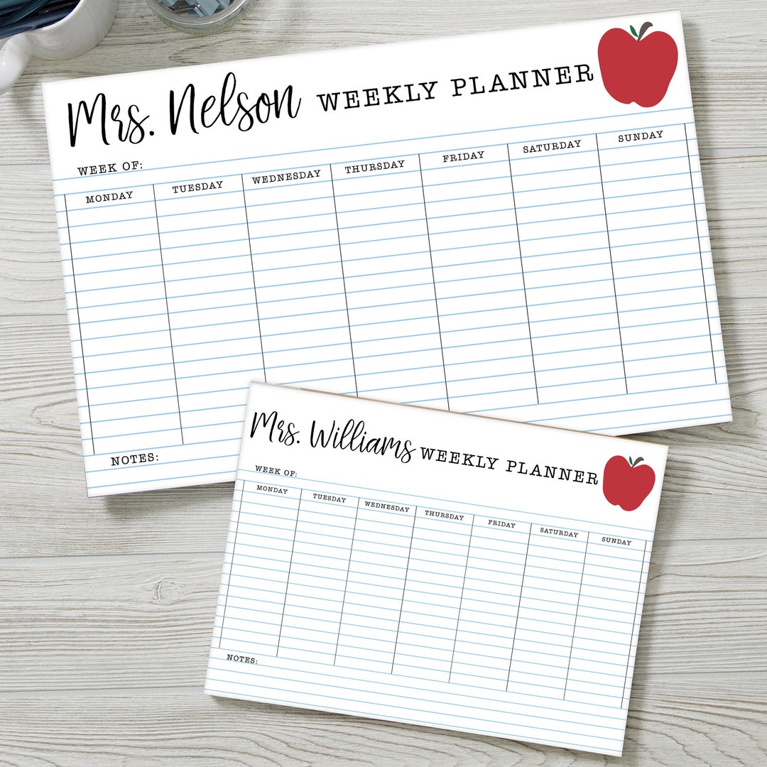 Inspiring Teacher Personalized Weekly Planner, Teacher Gift, School ...
