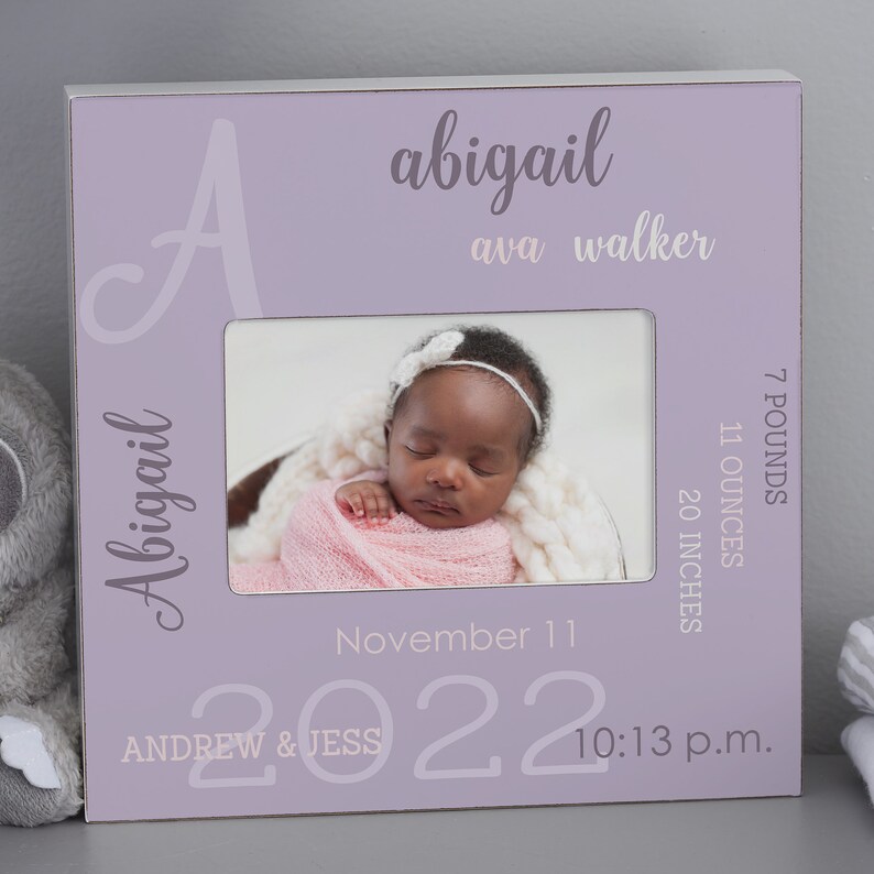 Modern All About Baby Girl Personalized Wall Frame Newborn - Etsy