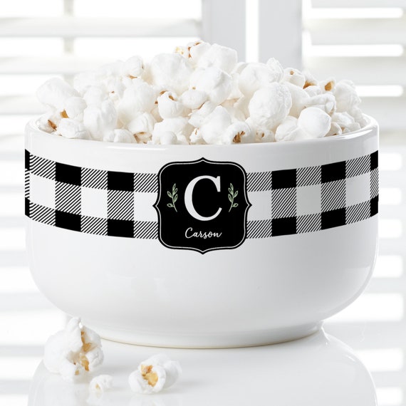 Black & White Buffalo Check Personalized 14 Oz. Small Bowl | Etsy