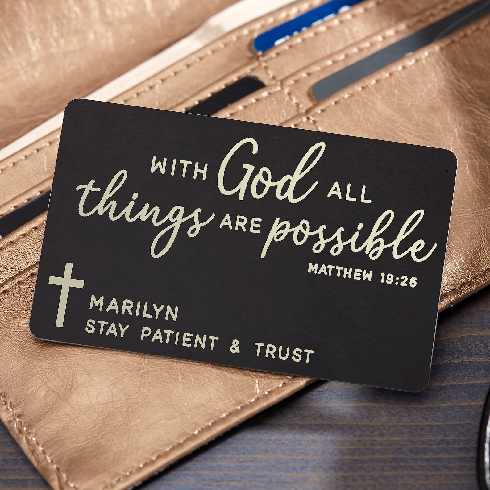 Inspiring Faith Personalized Metal Wallet Card, Religious Keepsake ...