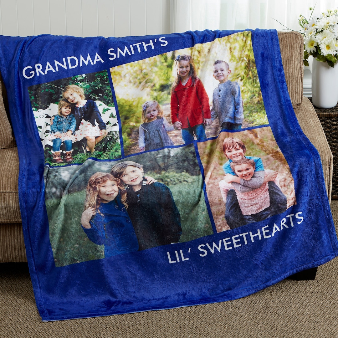 Picture Perfect Personalized 50x60 Plush Fleece 4 Photo Blanket ...