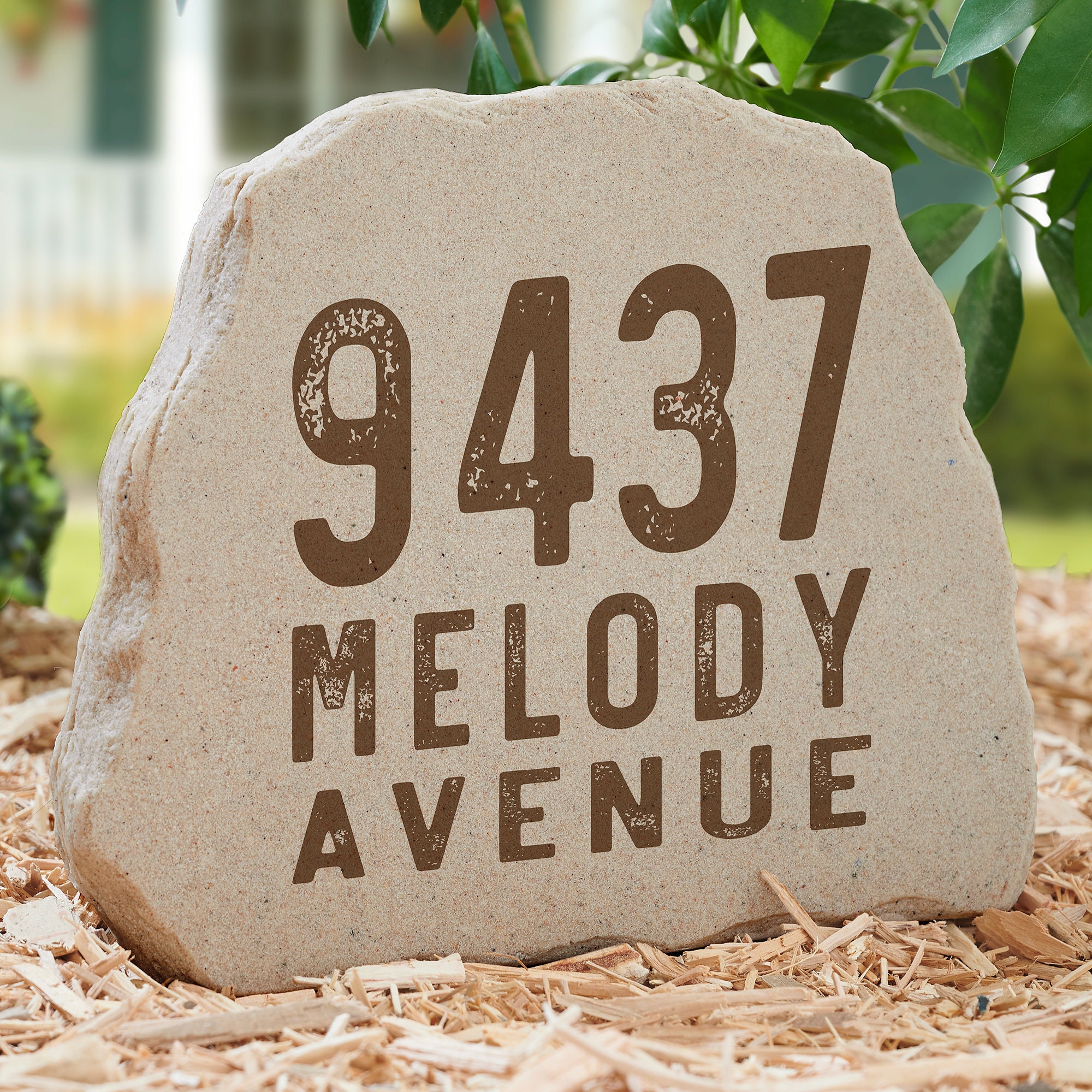Rustic Address Personalized Standing Garden Stone, Personalized Outdoor ...