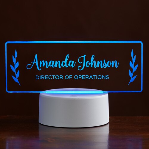 Personalized LED Nameplate Gifts for Her Personalized Desk - Etsy