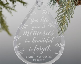 Personalized in Loving Memory Glass Ornament Personalized - Etsy
