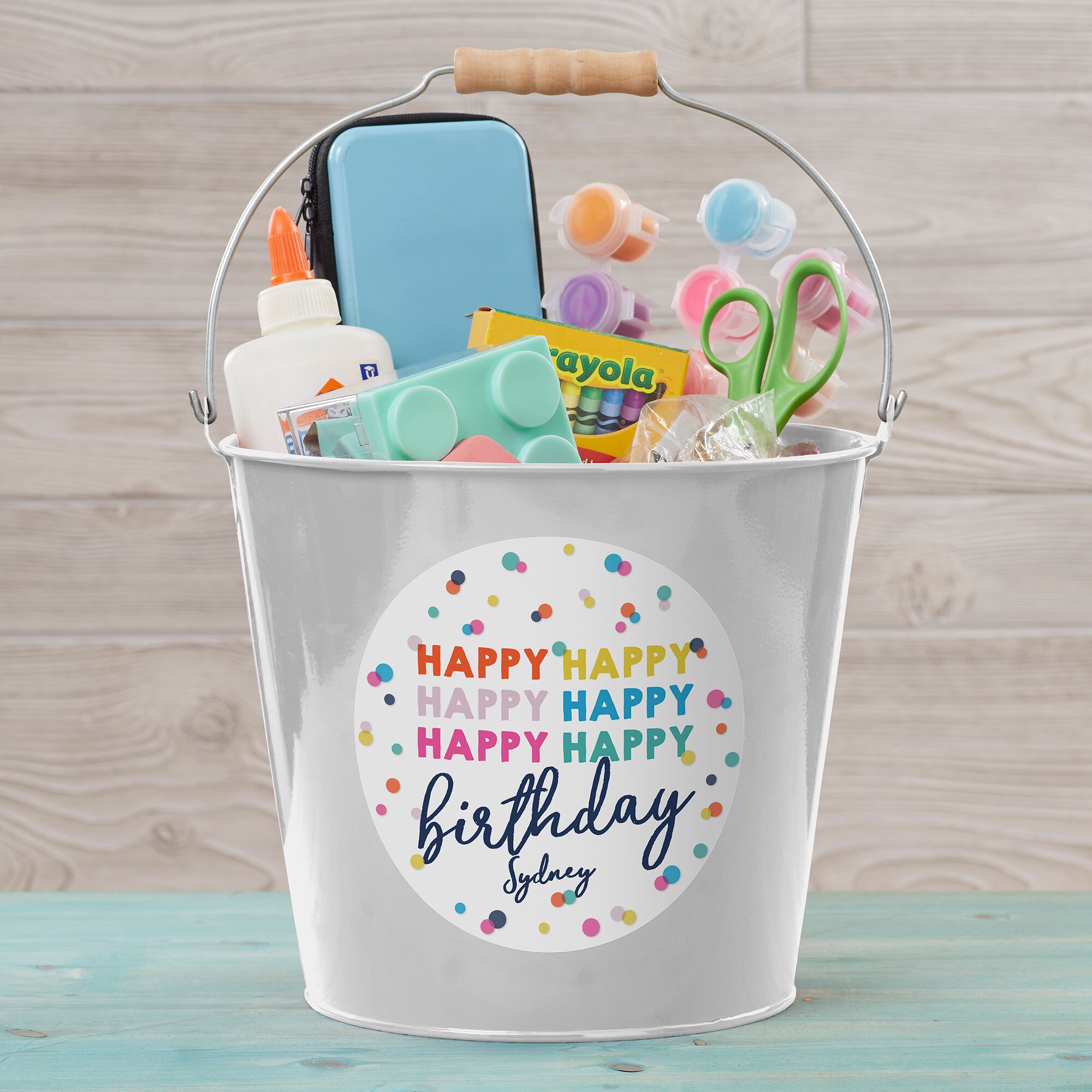 Happy Happy Birthday Personalized Metal Bucket Birthday Gift - Etsy