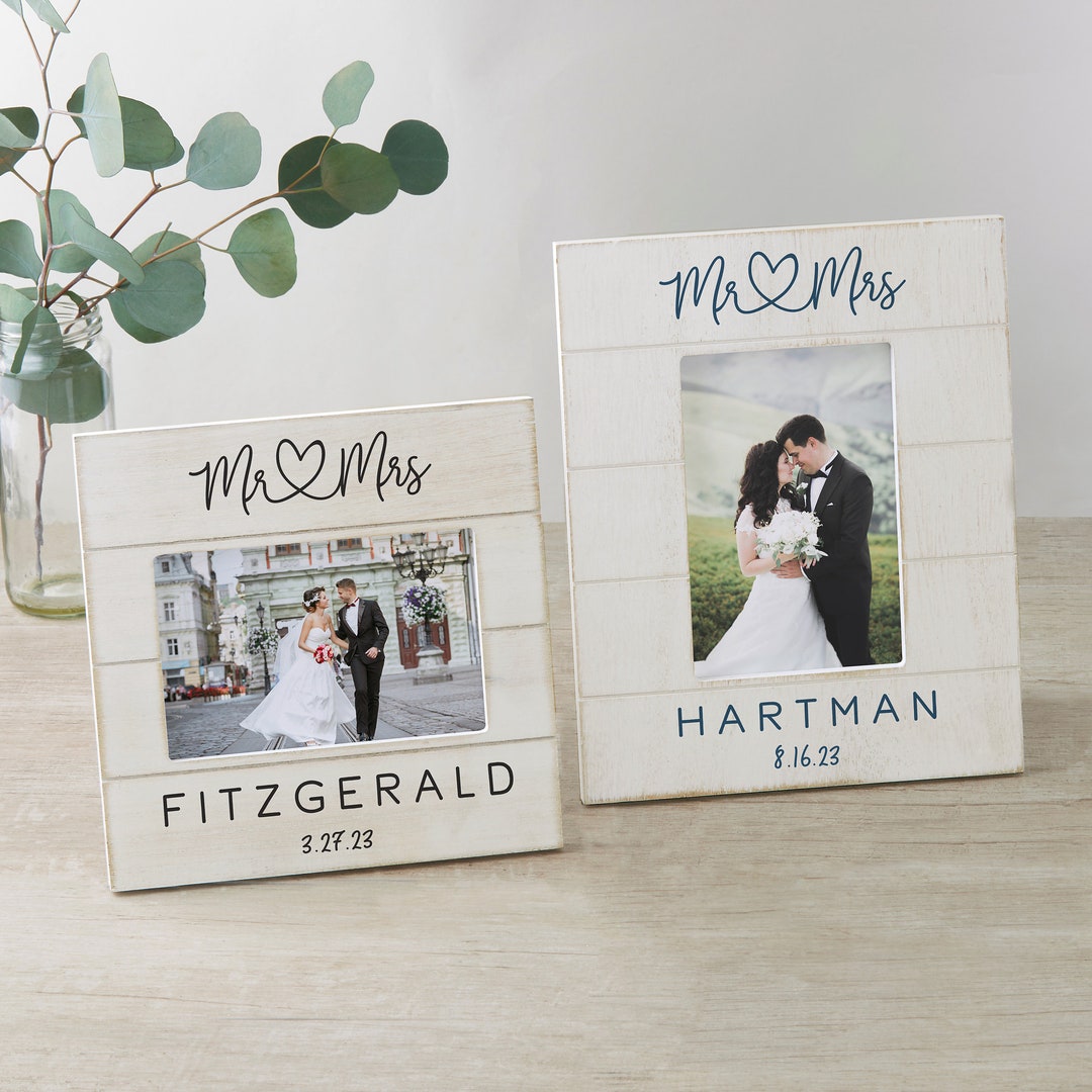 Mr & Mrs Wedding Picture Frame- Personalized Wedding Frame - Wedding ...