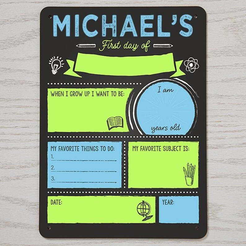 First Day of School Personalized Dry Erase Sign Gifts for | Etsy