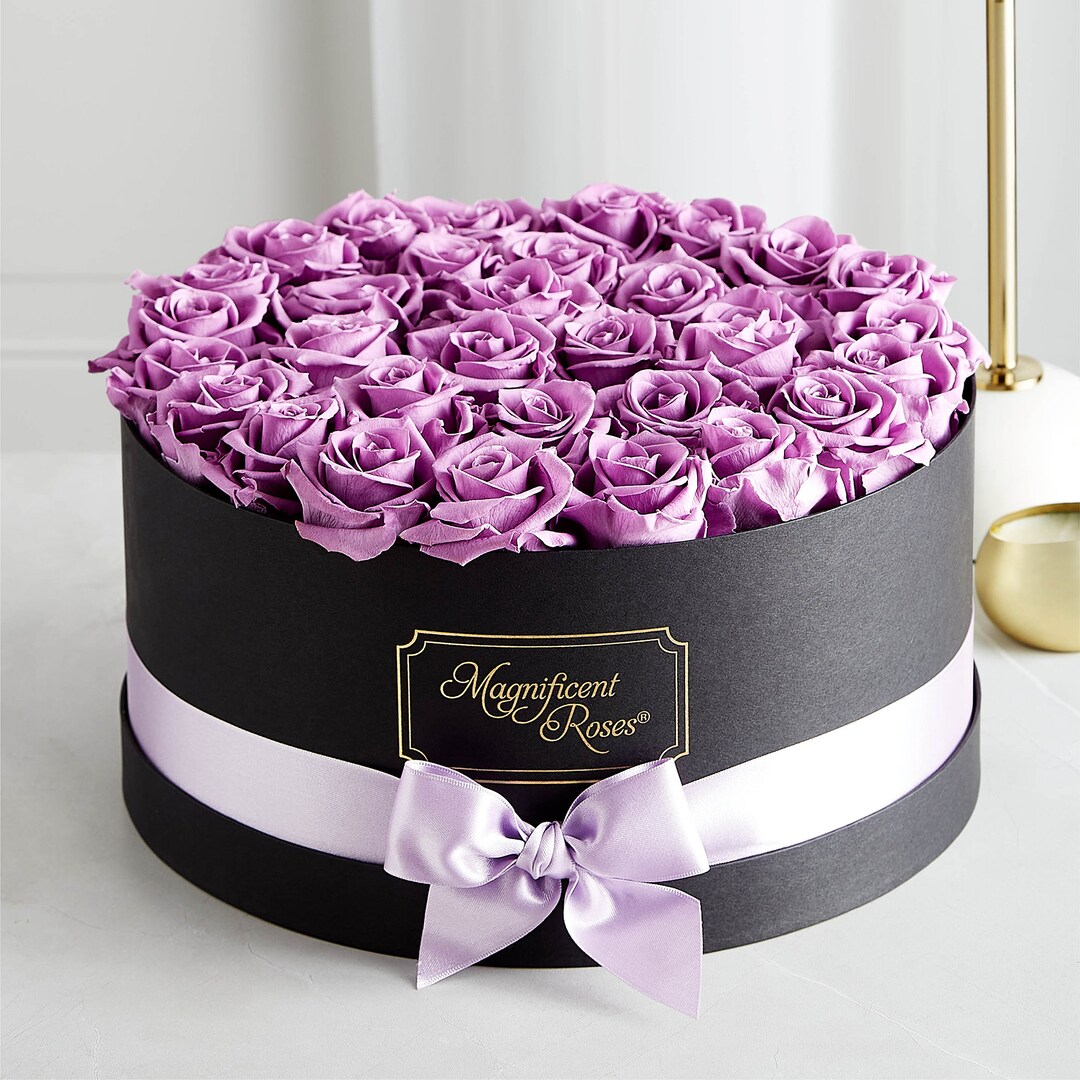 Magnificent Roses® Preserved Lavender Roses, Custom Bouquet, Bouquet of ...