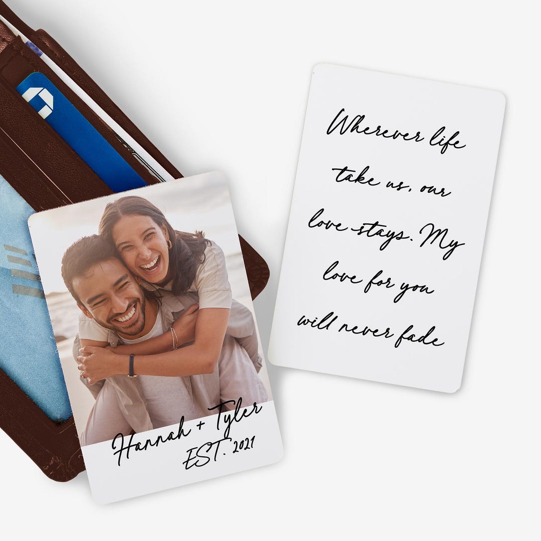 Polaroid Photo Wallet Card for Him or Her - Personalized Metal Photo ...