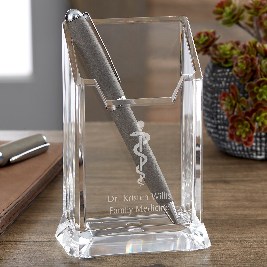 Rod of Asclepius Doctor's Office Personalized Acrylic Pen & Pencil ...
