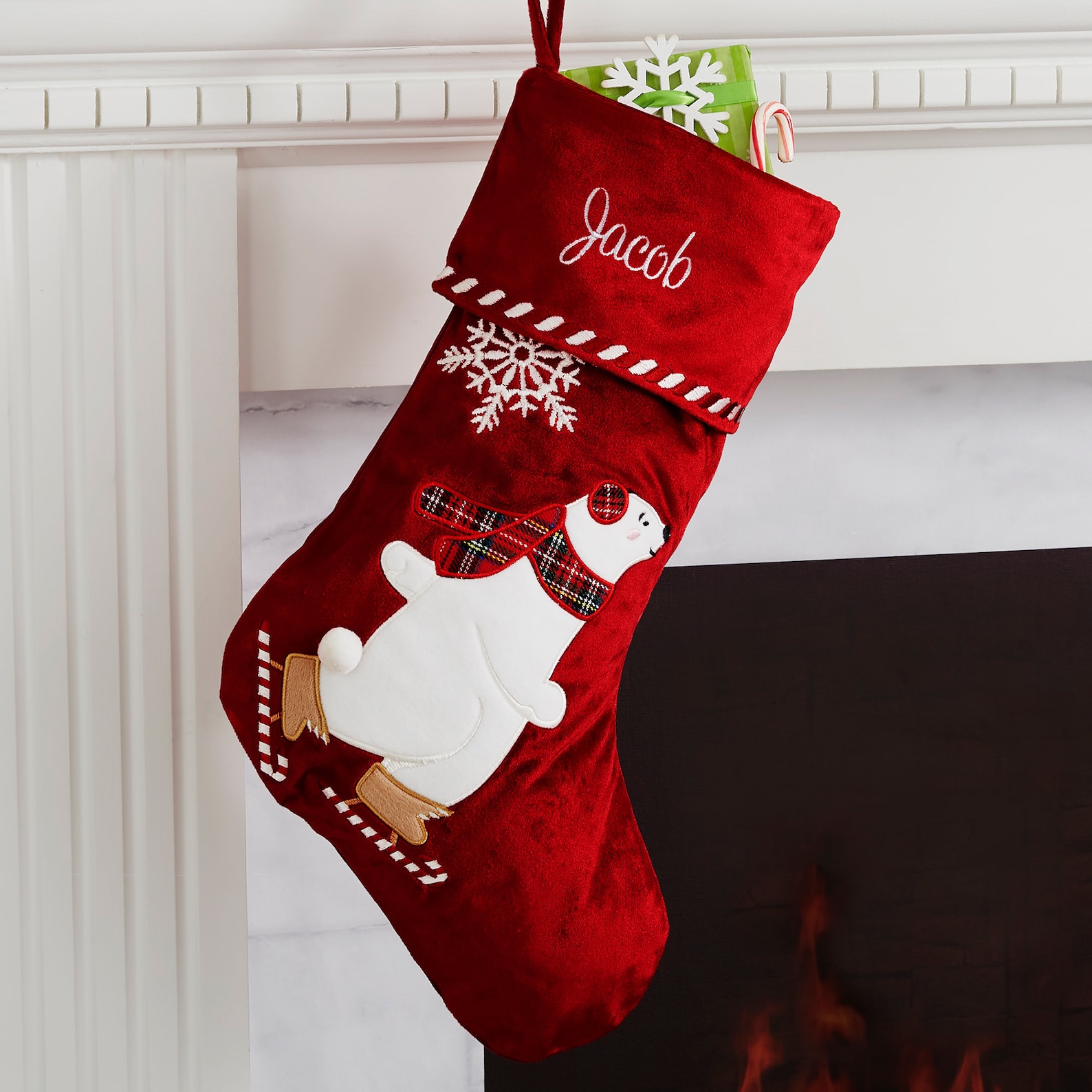 Candy Cane Character Personalized Christmas Stocking, Family Christmas ...