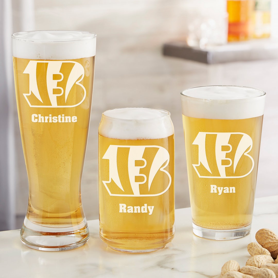 NFL Cincinnati Bengals Personalized Beer Glass, Gifts for Him, Football ...