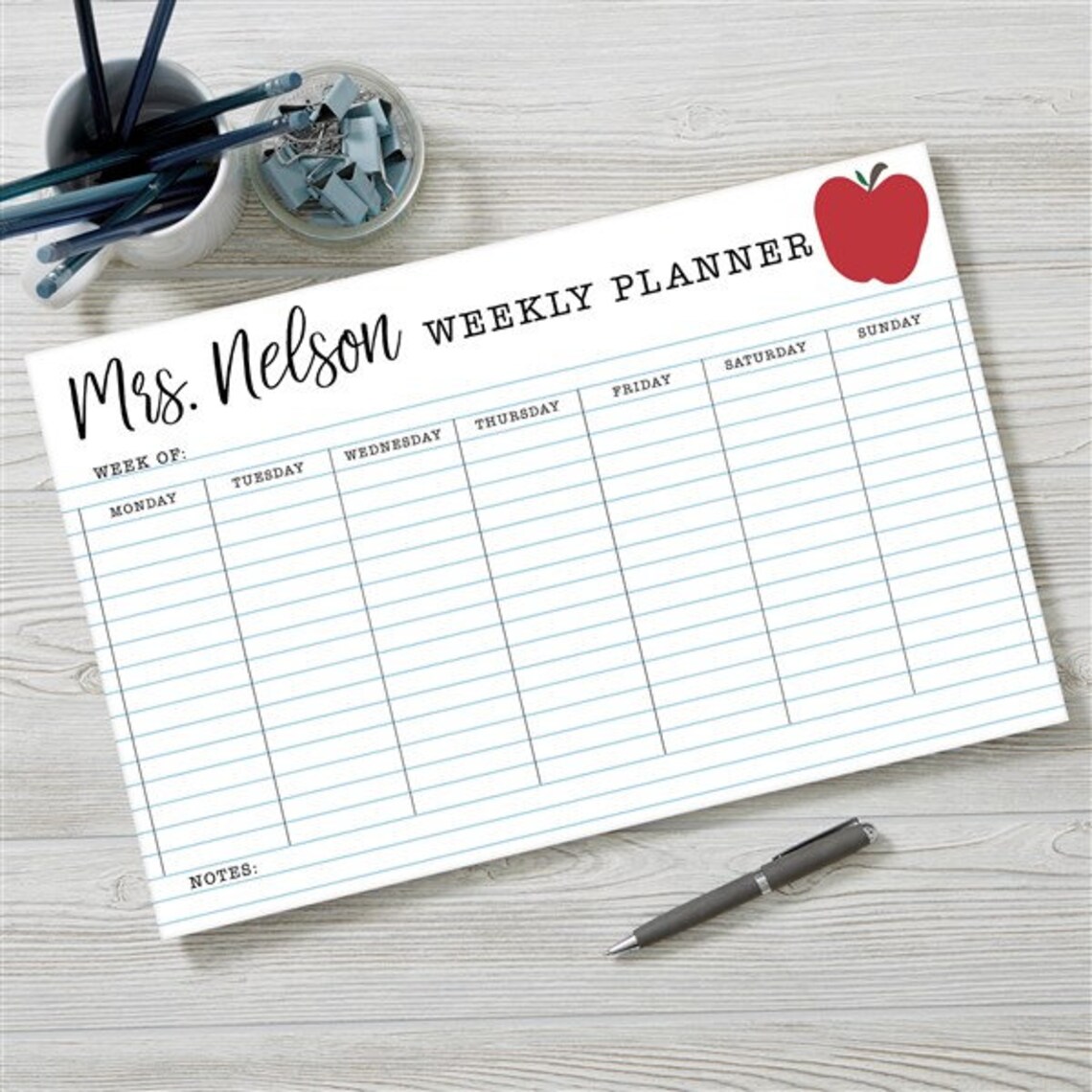 Inspiring Teacher Personalized Weekly Planner, Teacher Gift, School ...