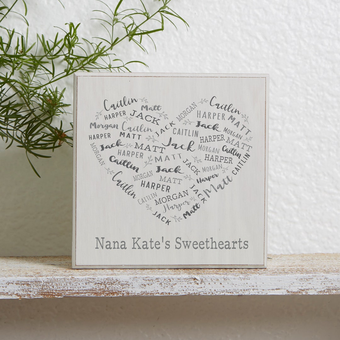 Farmhouse Heart Personalized Shelf Block, Gifts for Home, Gifts for ...