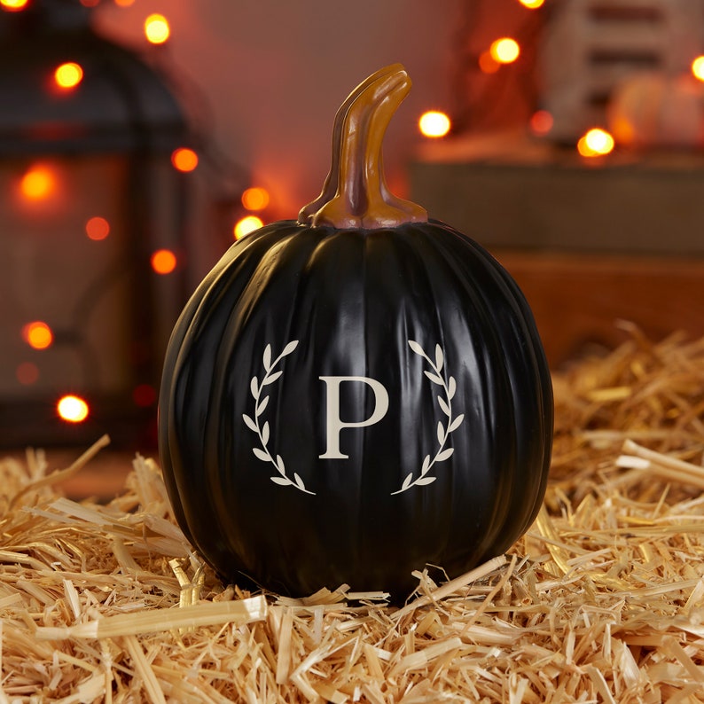 Laurel Initial Personalized Monogram Pumpkins Halloween - Etsy