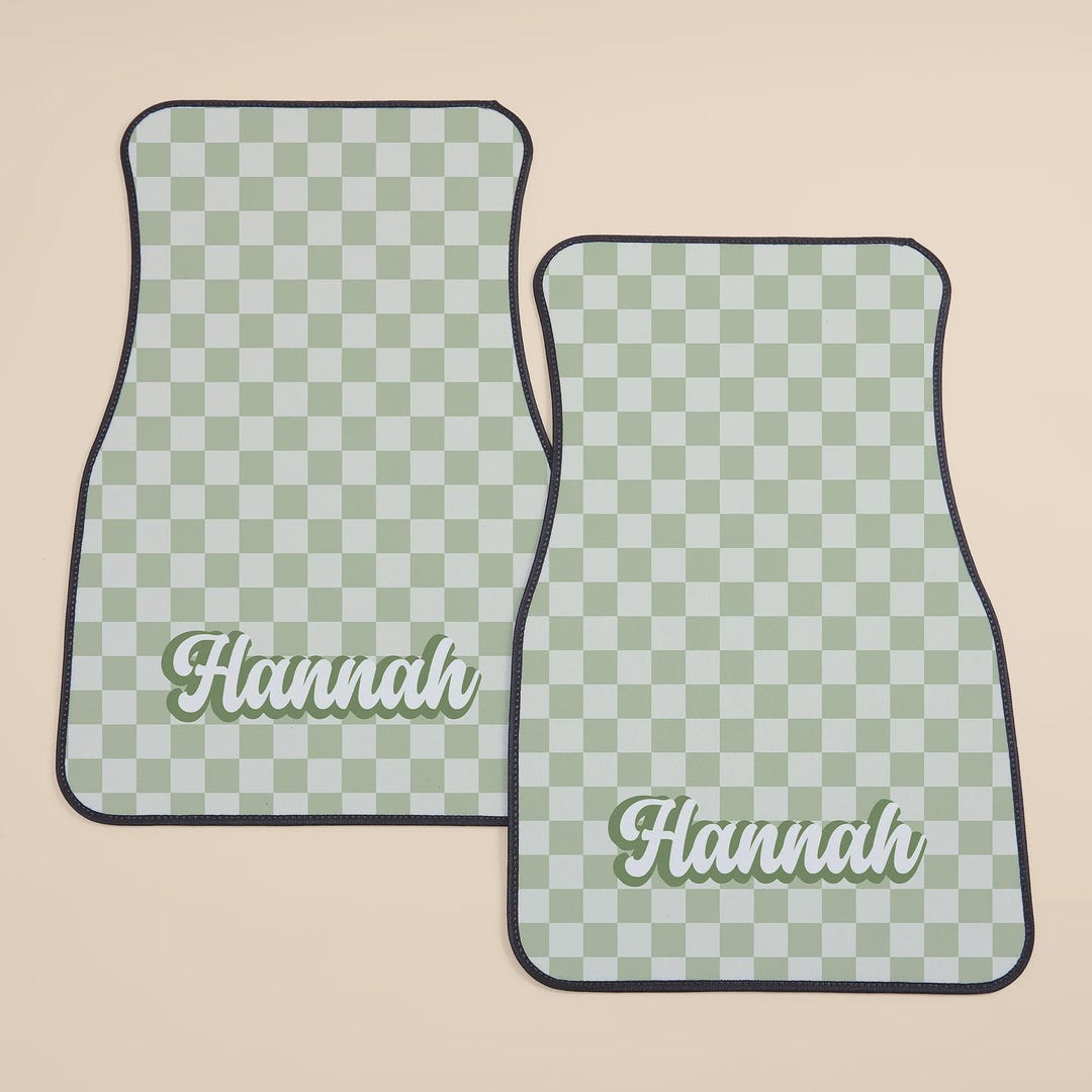 Custom Checker Print Front Car Mats Set - Personalized Car Accessories ...