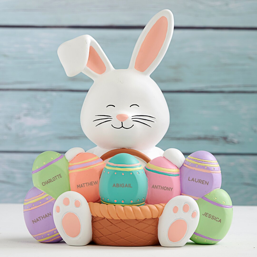 Personalized 3-D Resin Easter Bunny Shelf Sitter, Personalized Easter ...