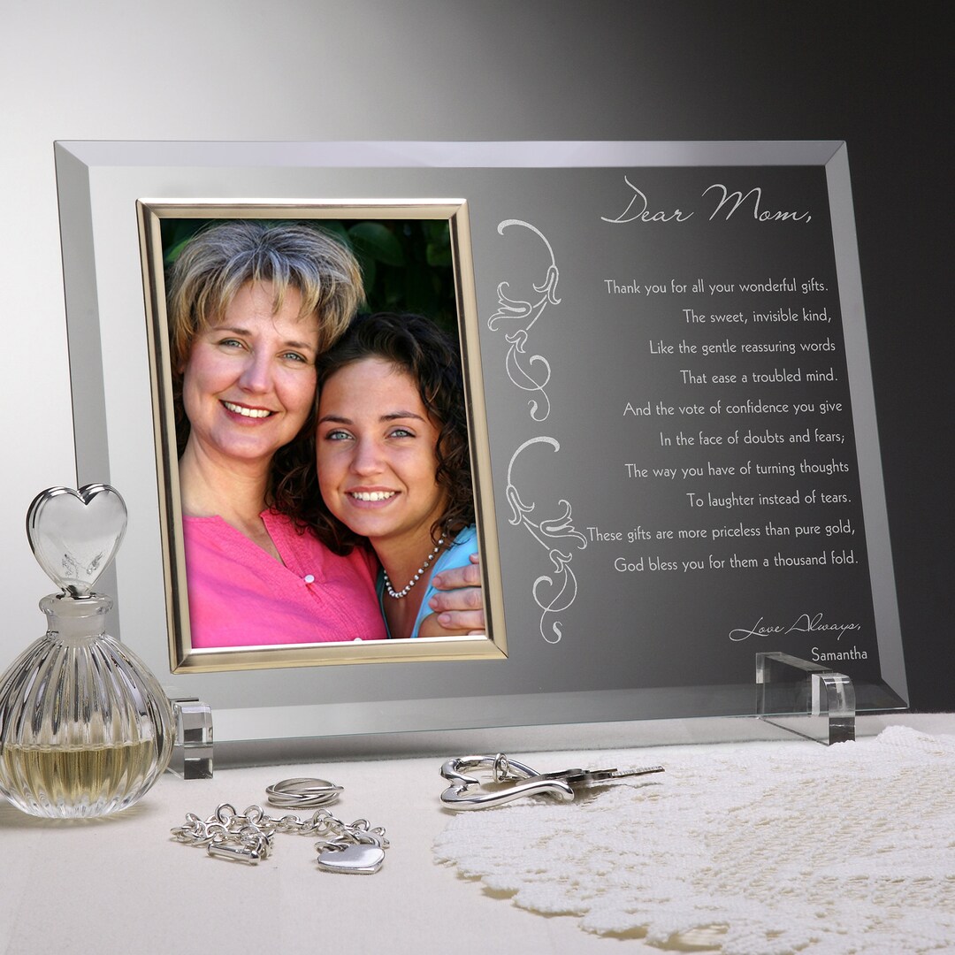 Dear Mom Personalized Glass Frame, Gifts for Mom, Mother's Day Gifts ...