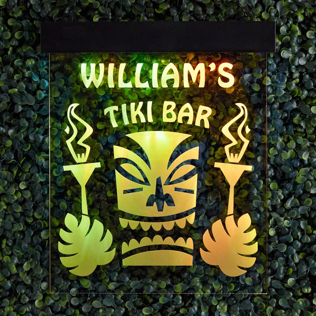 Tiki Bar Custom LED Wall Sign, Wall Decor, Personalized Wall Sign ...
