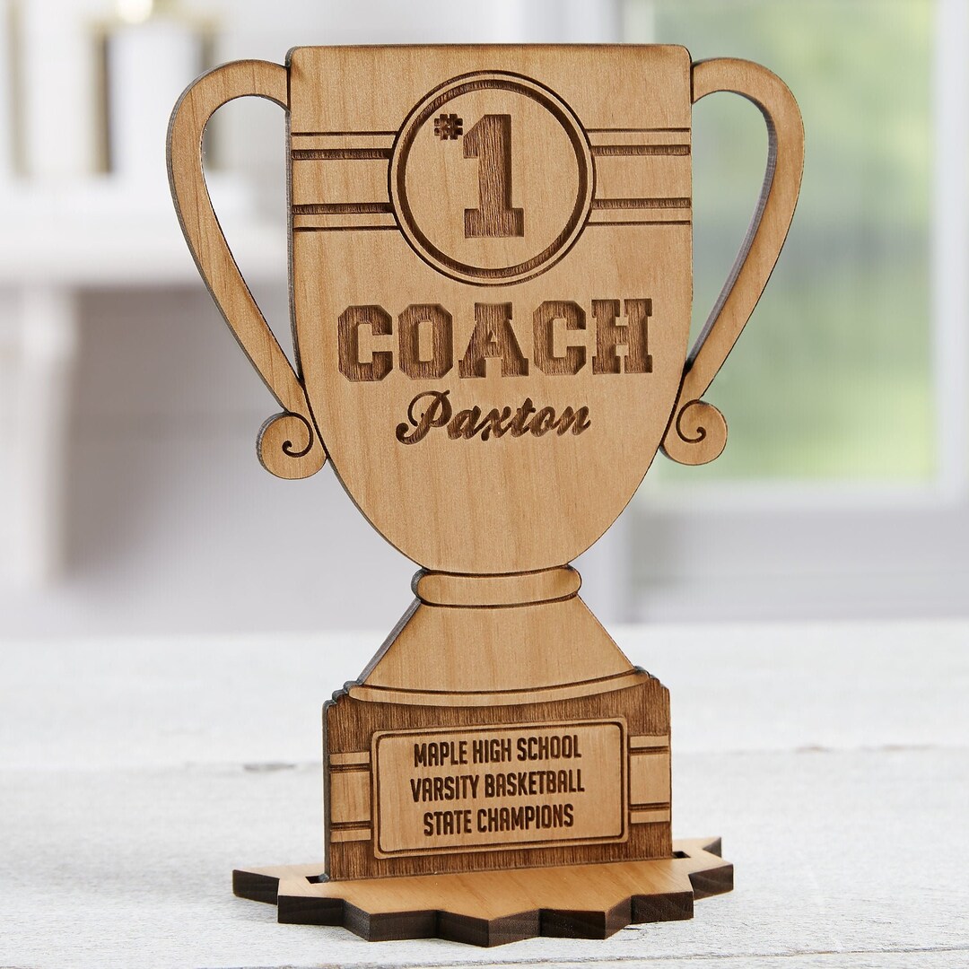 Coach 1 Personalized Trophy Keepsake, Wood Keepsake, 1 Coach, 1 Teacher ...
