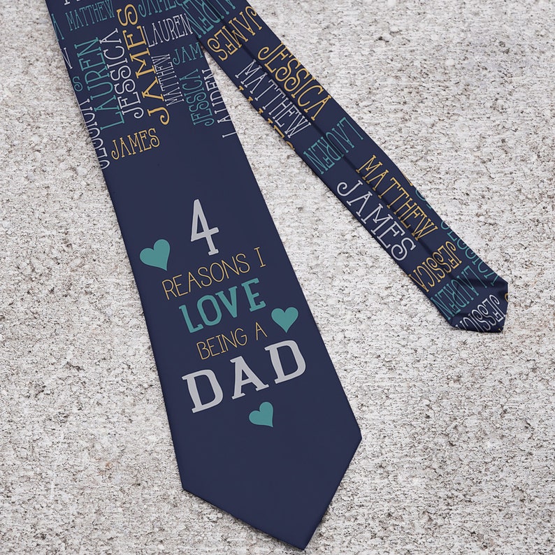 Why I Love Dad Personalized Men's Tie, Father's Day Gifts, Personalized ...