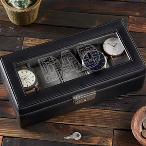 Our Dad Personalized Faux Leather Watch Box, Watch Case, Watch Display ...