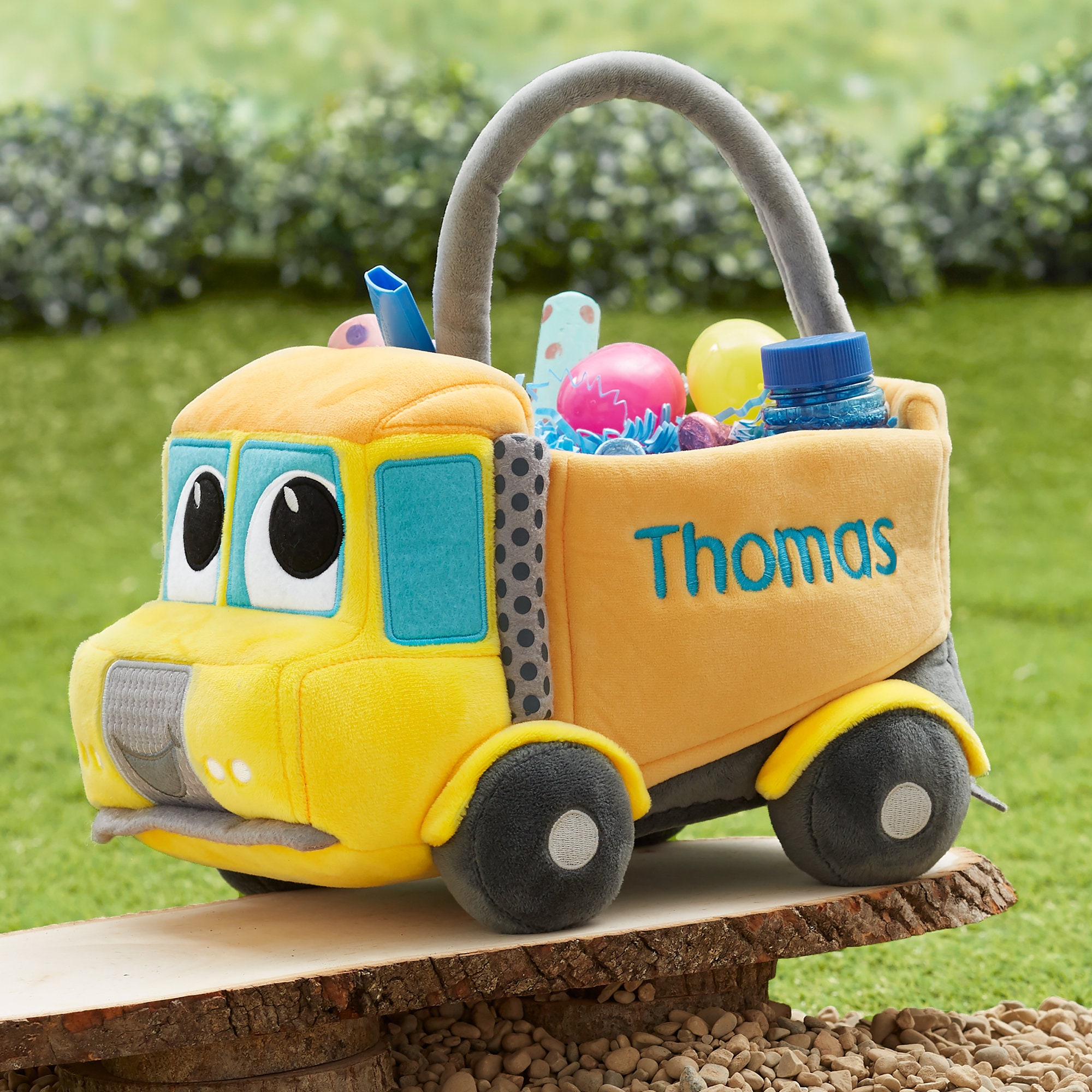 Construction Truck Embroidered Plush Easter Basket Easter - Etsy