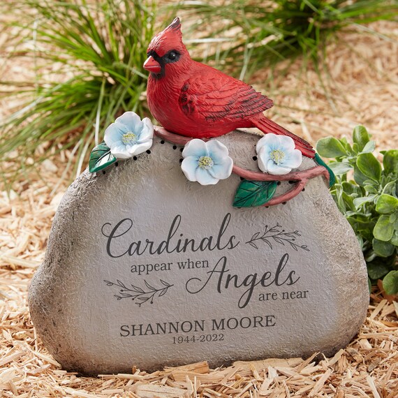 Cardinal Memorial Personalized Garden Stone With Sound - Etsy