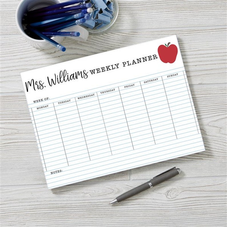 Inspiring Teacher Personalized Weekly Planner, Teacher Gift, School ...