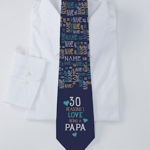 Why I Love Dad Personalized Men's Tie, Father's Day Gifts, Personalized ...
