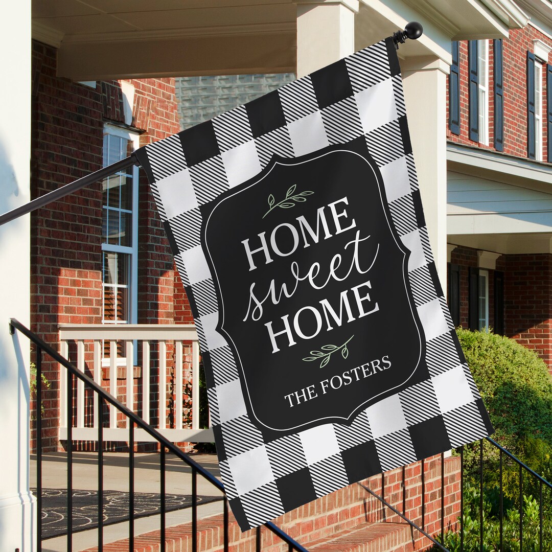 Buffalo Check Personalized House Flag, Custom House Flags, Personalized ...