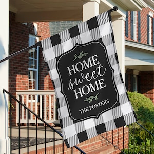 Buffalo Check Personalized House Flag, Custom House Flags, Personalized ...