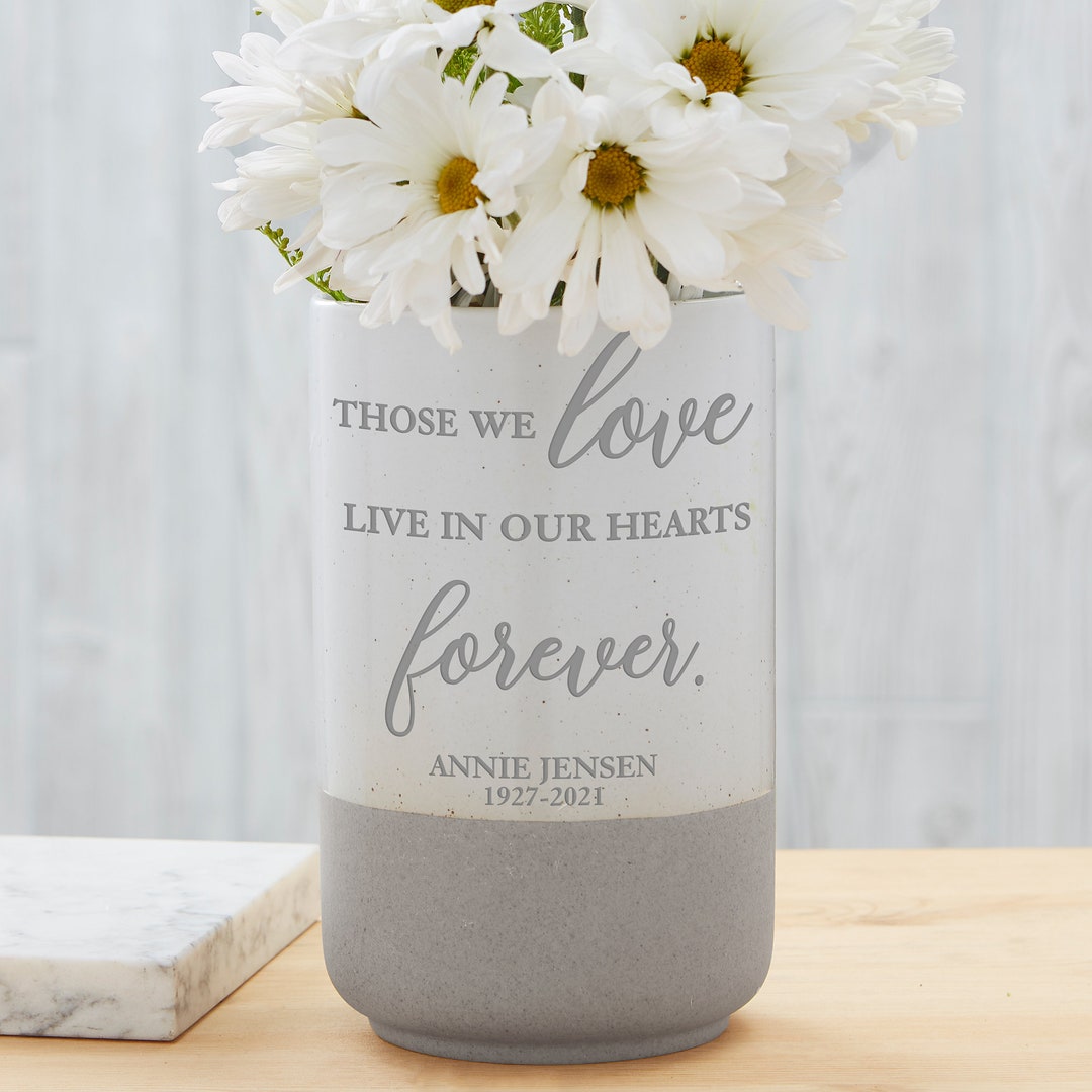 Those We Love Personalized Memorial Cement Vase, Memorial Gifts ...