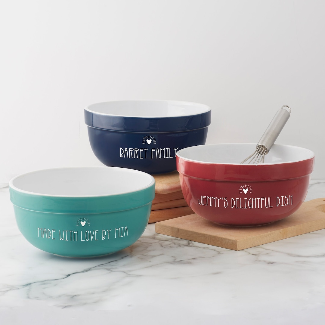 Made With Love Personalized Ceramic Serving Bowl, Housewarming Gifts ...