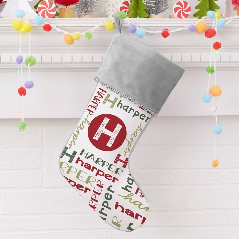 Youthful Name Personalized Christmas Stockings, Custom Christmas ...