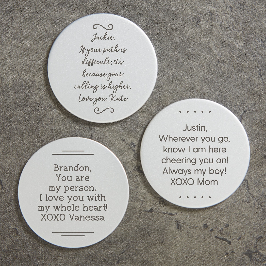 Write Your Message Personalized Metal Pocket Token, Pocket Coin ...