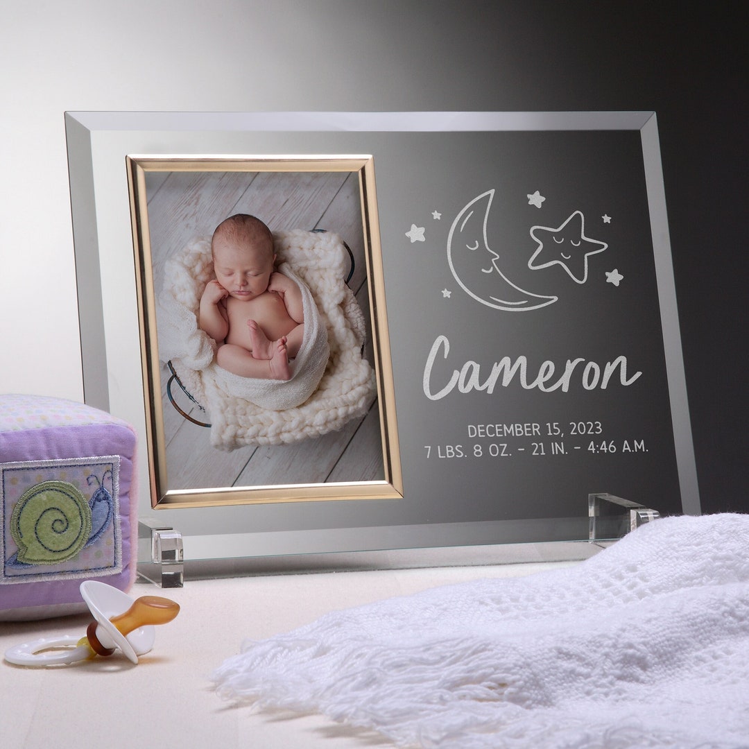 Baby Celestial Personalized Glass Picture Frame, Personalized Baby Gift ...