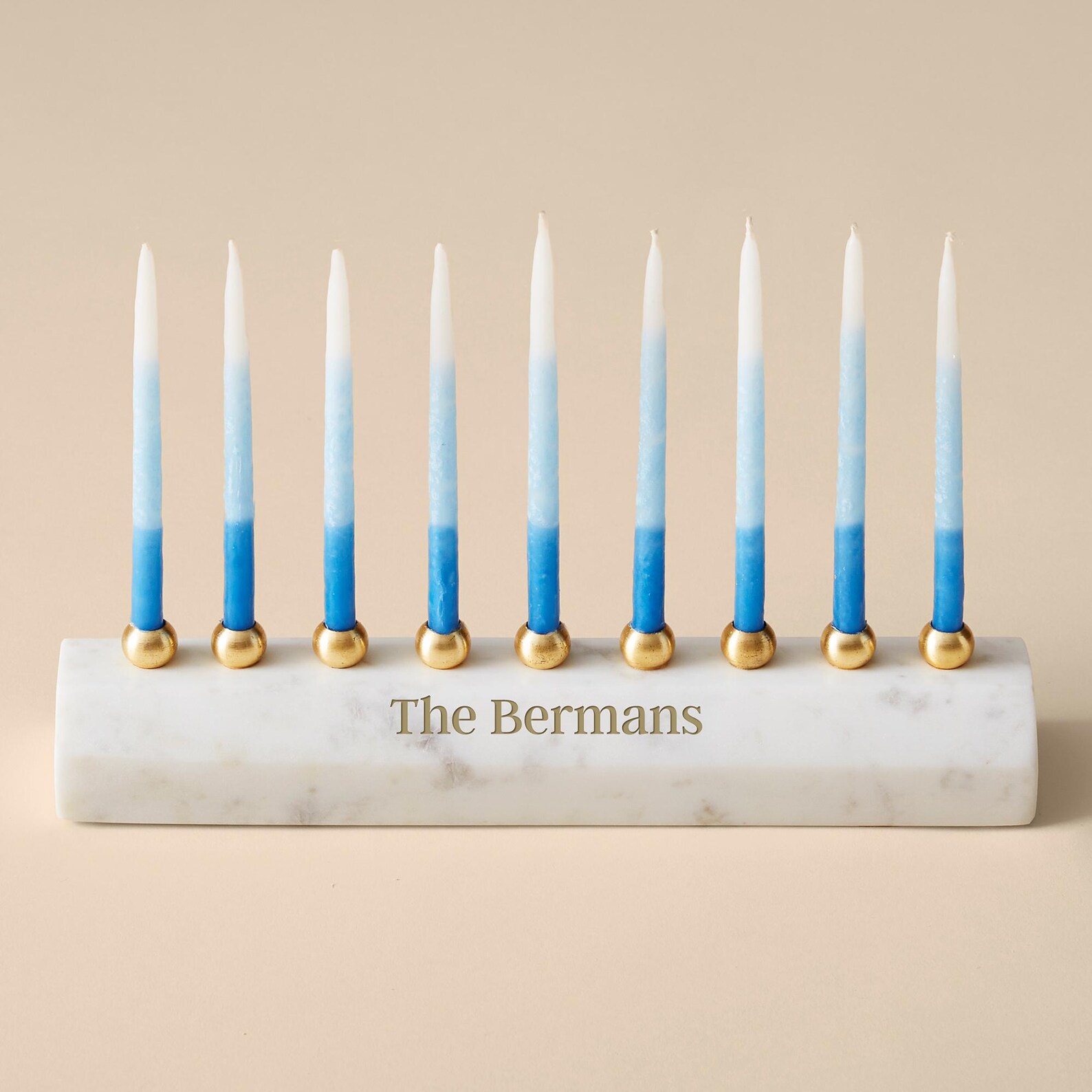 Engraved Faceted Marble Menorah, Personalized Gift, Hanukkah, Hanukkah ...