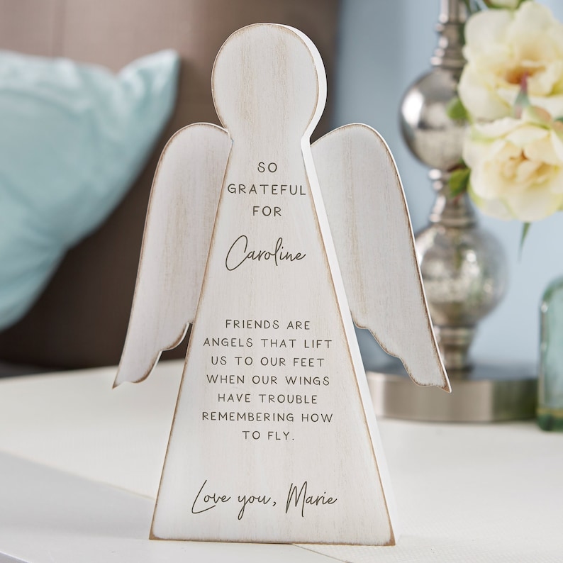 Grateful for You Personalized Wood Angel Gifts for Her - Etsy