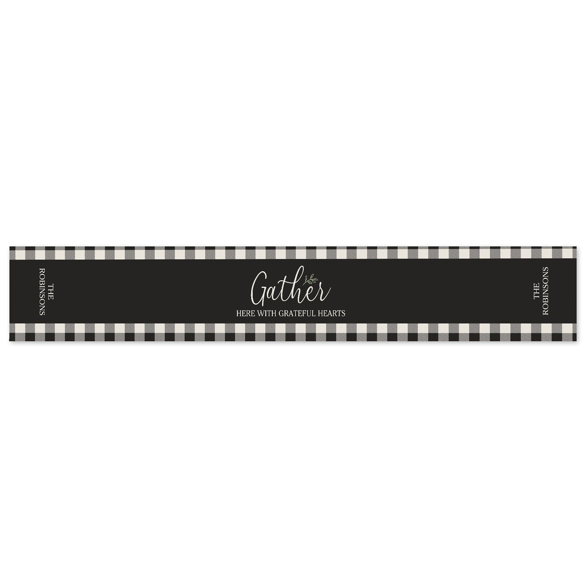 Black & White Buffalo Check Personalized Table Runner, Housewarming ...