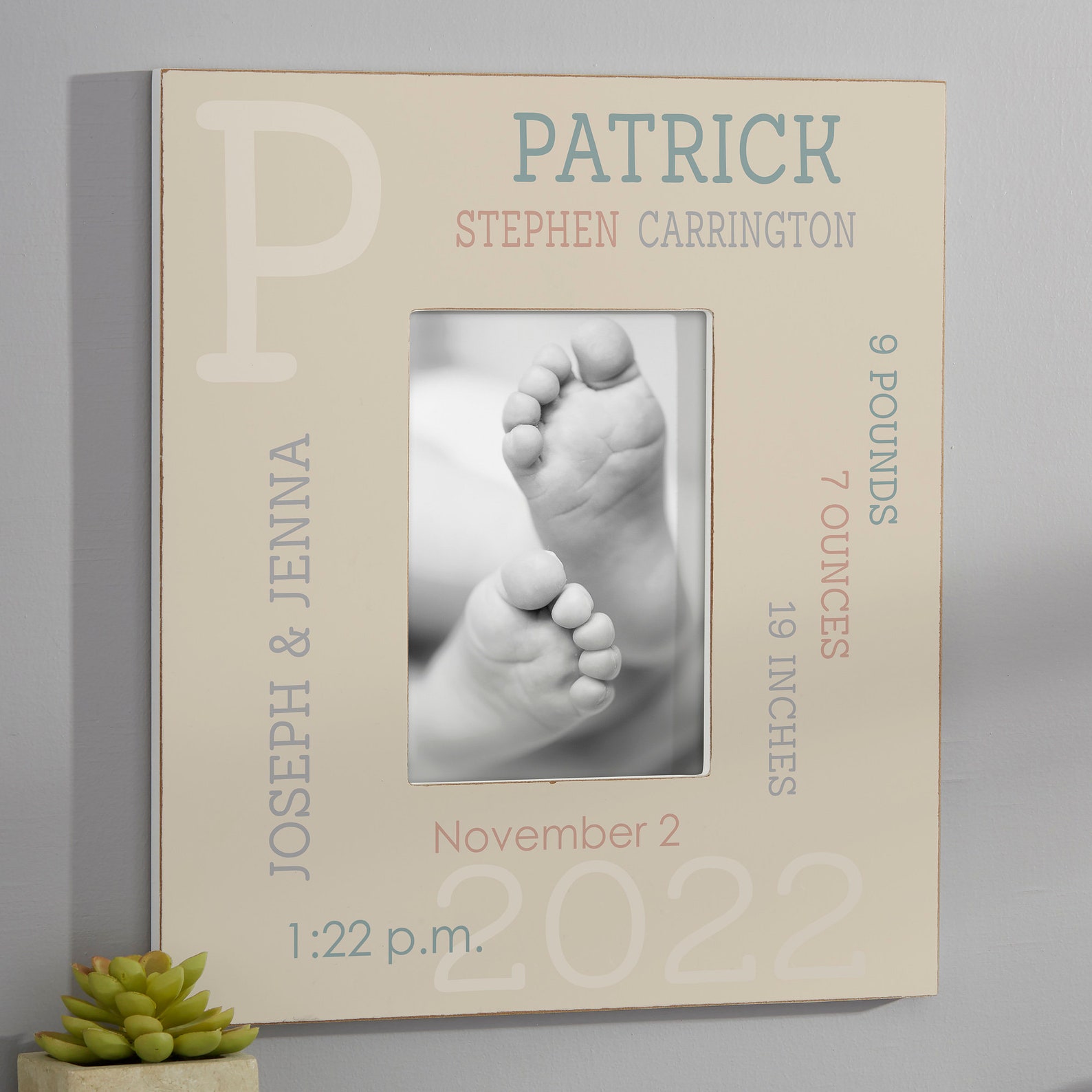 Modern All About Baby Boy Personalized Wall Frame Newborn - Etsy