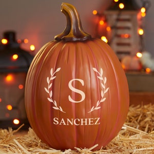 Laurel Initial Personalized Monogram Pumpkins, Halloween Decor, Custom ...