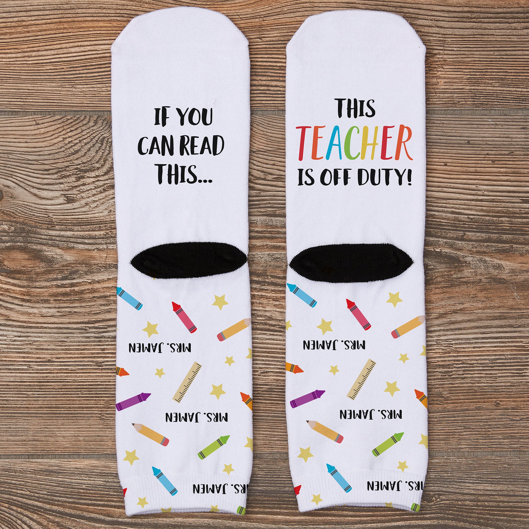 School Supplies Personalized Adult Teacher Socks Gifts for - Etsy