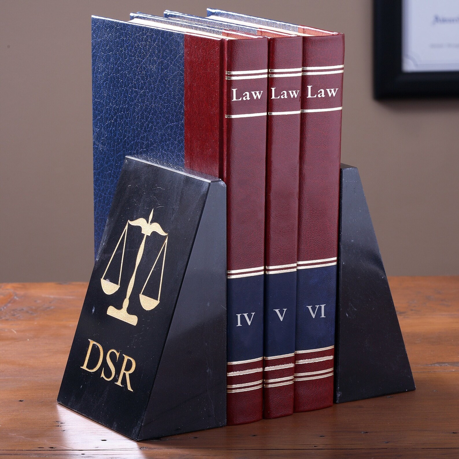 Law Icons Monogrammed Marble Bookends Professional Gifts - Etsy