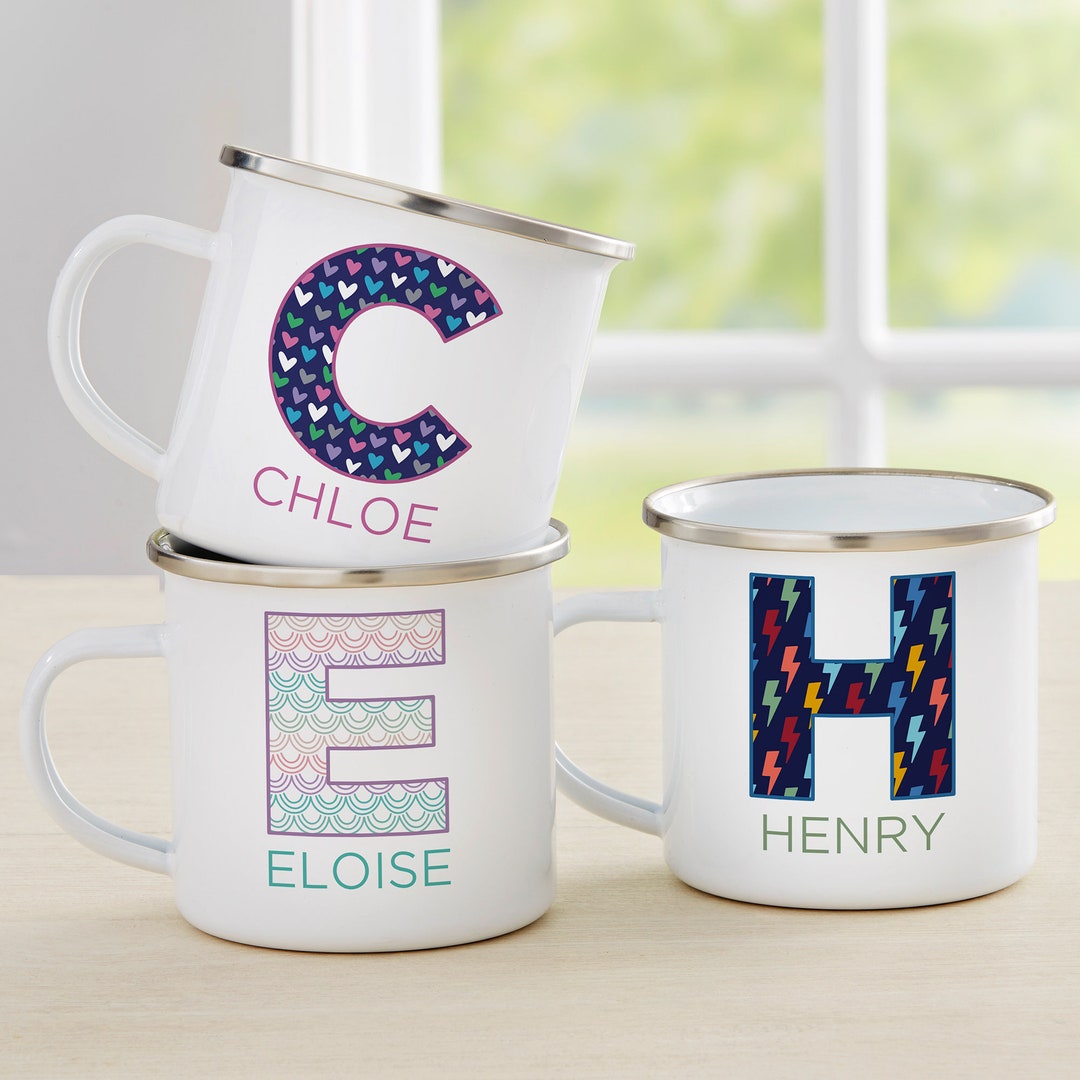 Pop Pattern Personalized Kids Enamel Mug, Personalized Kitchenware ...