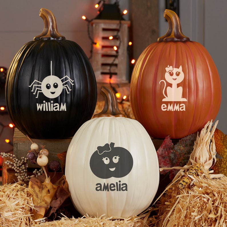 Halloween Characters Personalized Pumpkins, Fall Decor, Pumpkin Decor ...