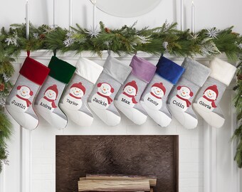 Personalized Christmas Stocking Holidays Decoration Snowman - Etsy